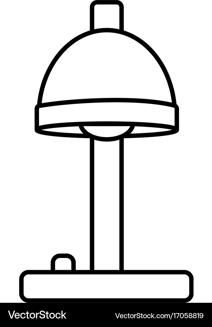 Desk lamp bulb light button appliance outline Vector Image