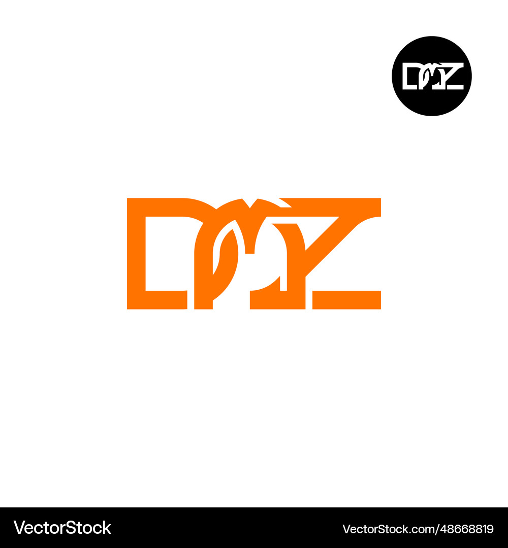 Letter dmz monogram logo design Royalty Free Vector Image