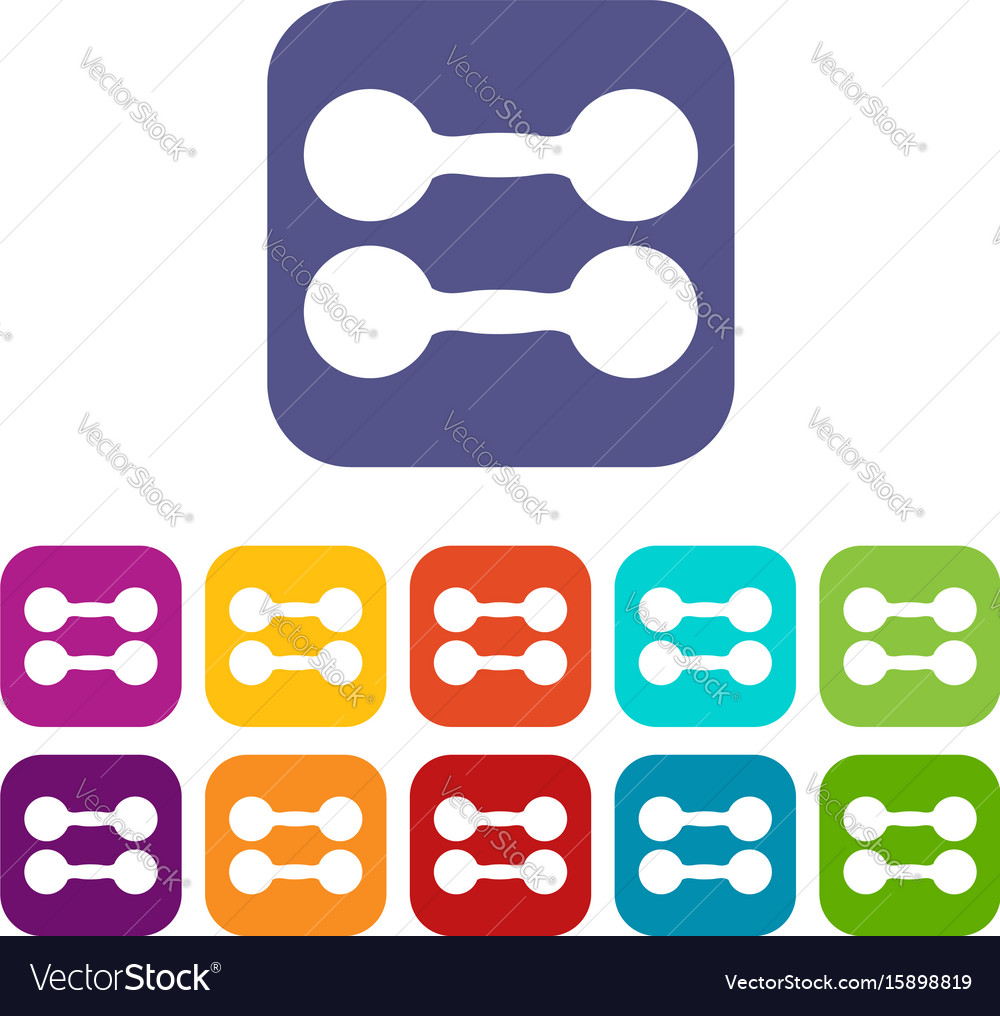 Pair of dumbbells icons set Royalty Free Vector Image