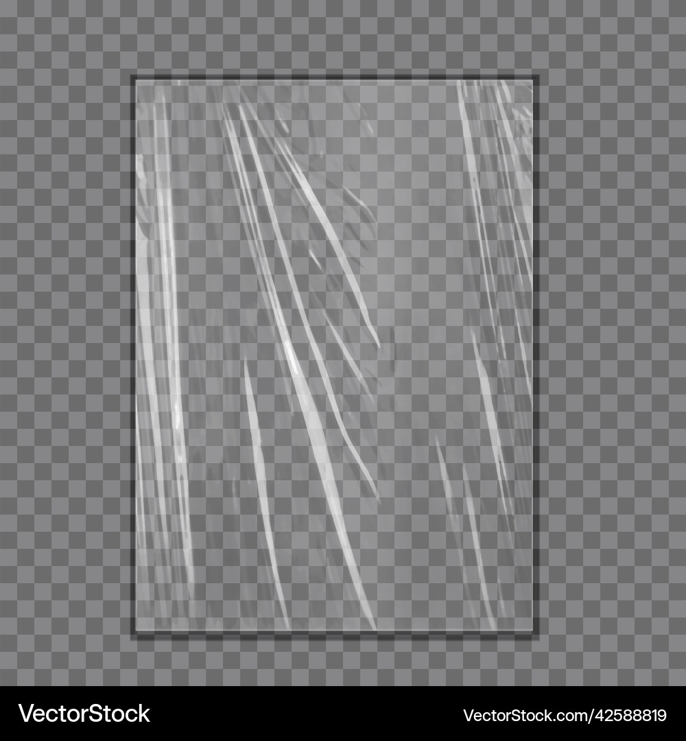 Realistic plastic wrap texture polyethylene cover Vector Image