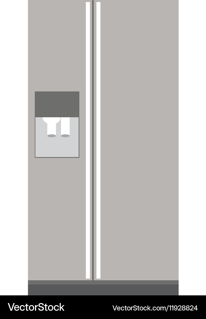 Gray scale fridge whit water dispenser Royalty Free Vector