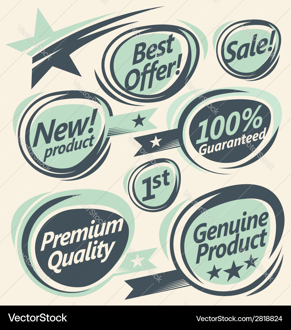 Set retro designs elements Royalty Free Vector Image