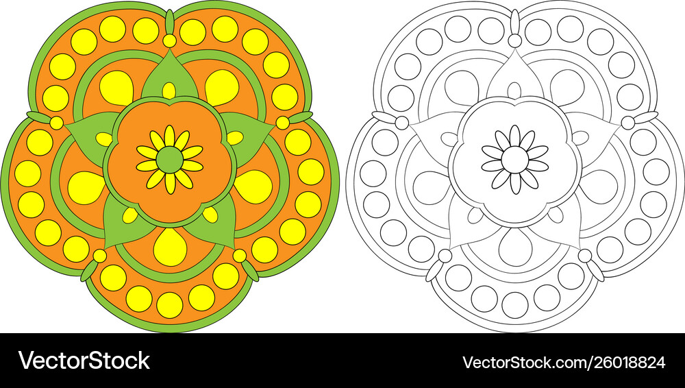 Zen mandala for coloring activitycoloring Vector Image