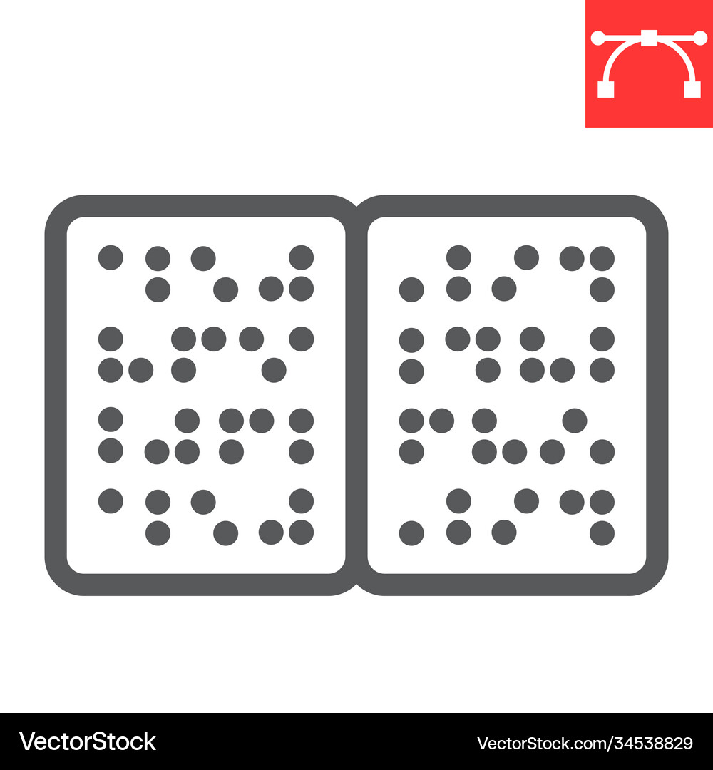 Braille book line icon disability and blind Vector Image
