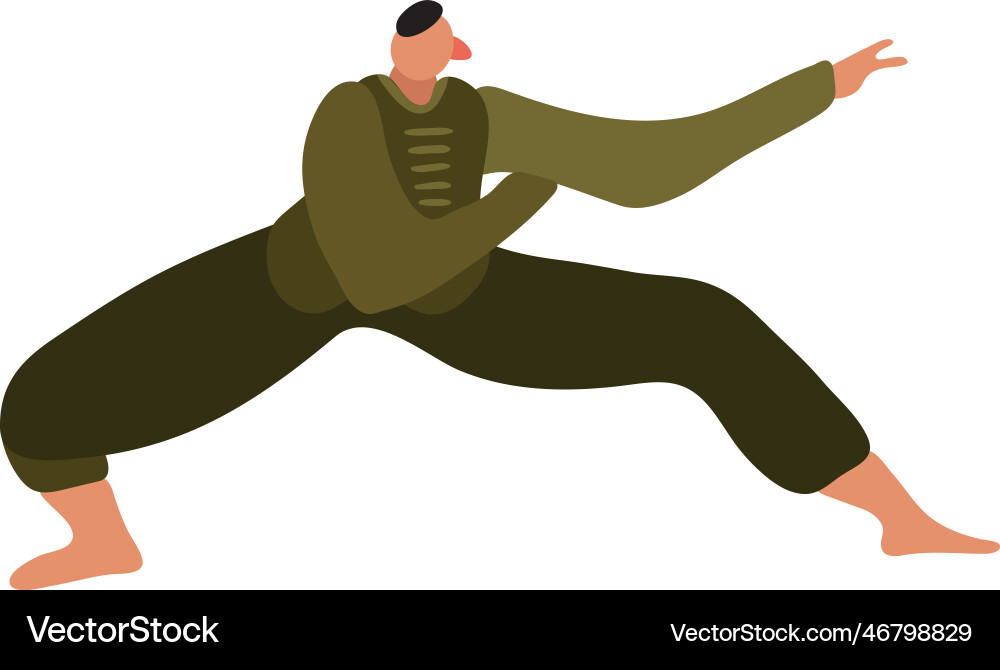 Flat kung fu Royalty Free Vector Image - VectorStock
