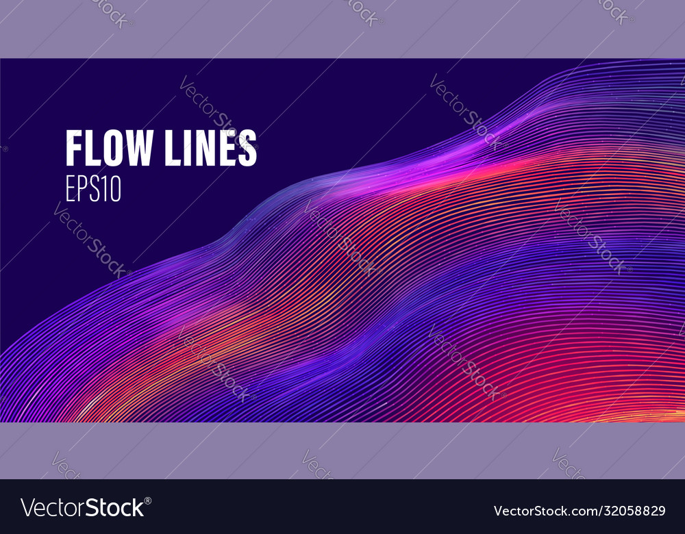 Flow lines liquid array wave Royalty Free Vector Image