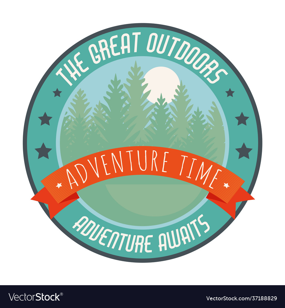 Forest camping patch Royalty Free Vector Image