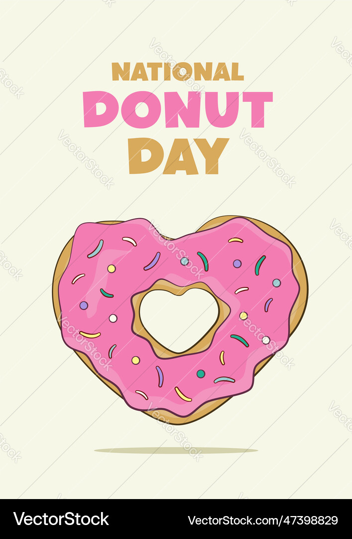 National donut day poster concept Royalty Free Vector Image