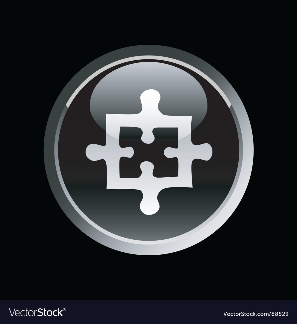 Puzzle button Royalty Free Vector Image - VectorStock