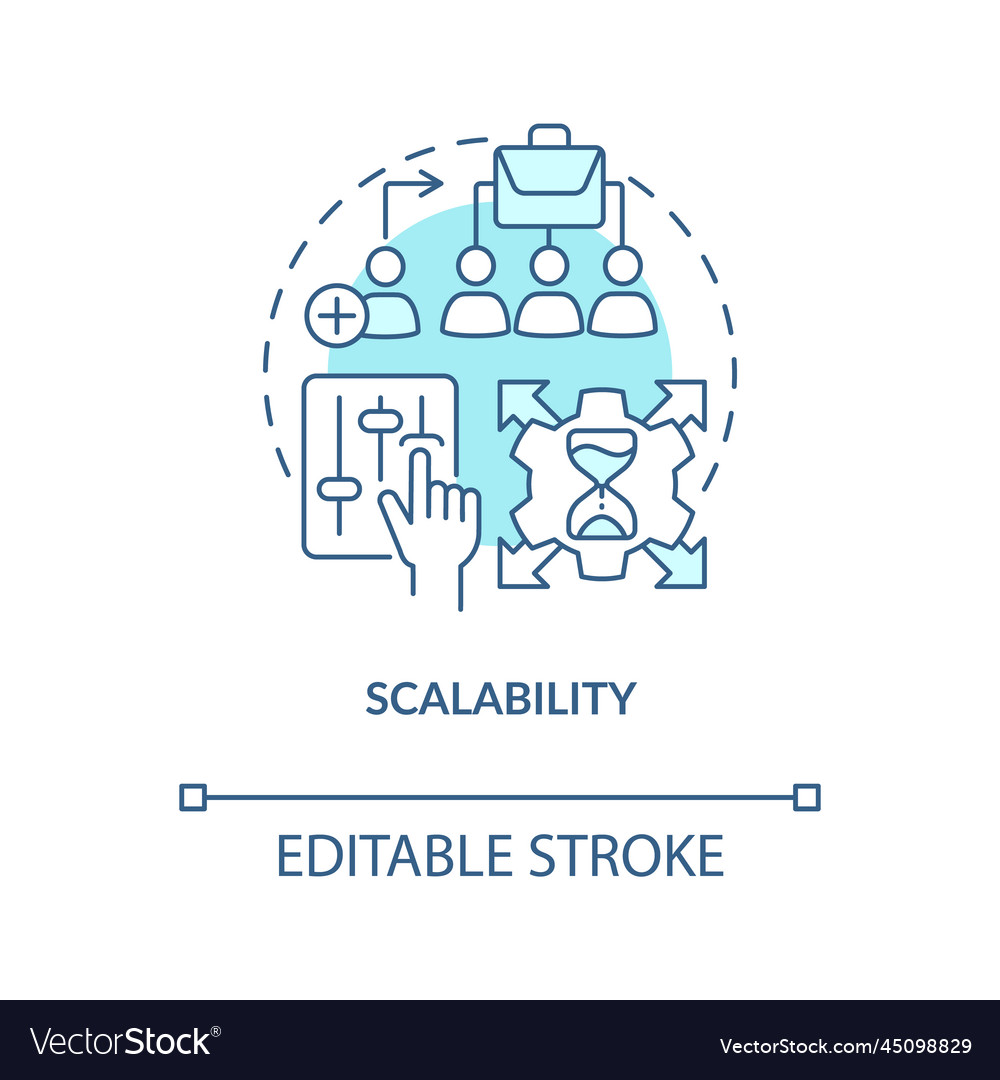Scalability turquoise concept icon Royalty Free Vector Image Scalability turquoise concept icon Royalty Free Vector Image