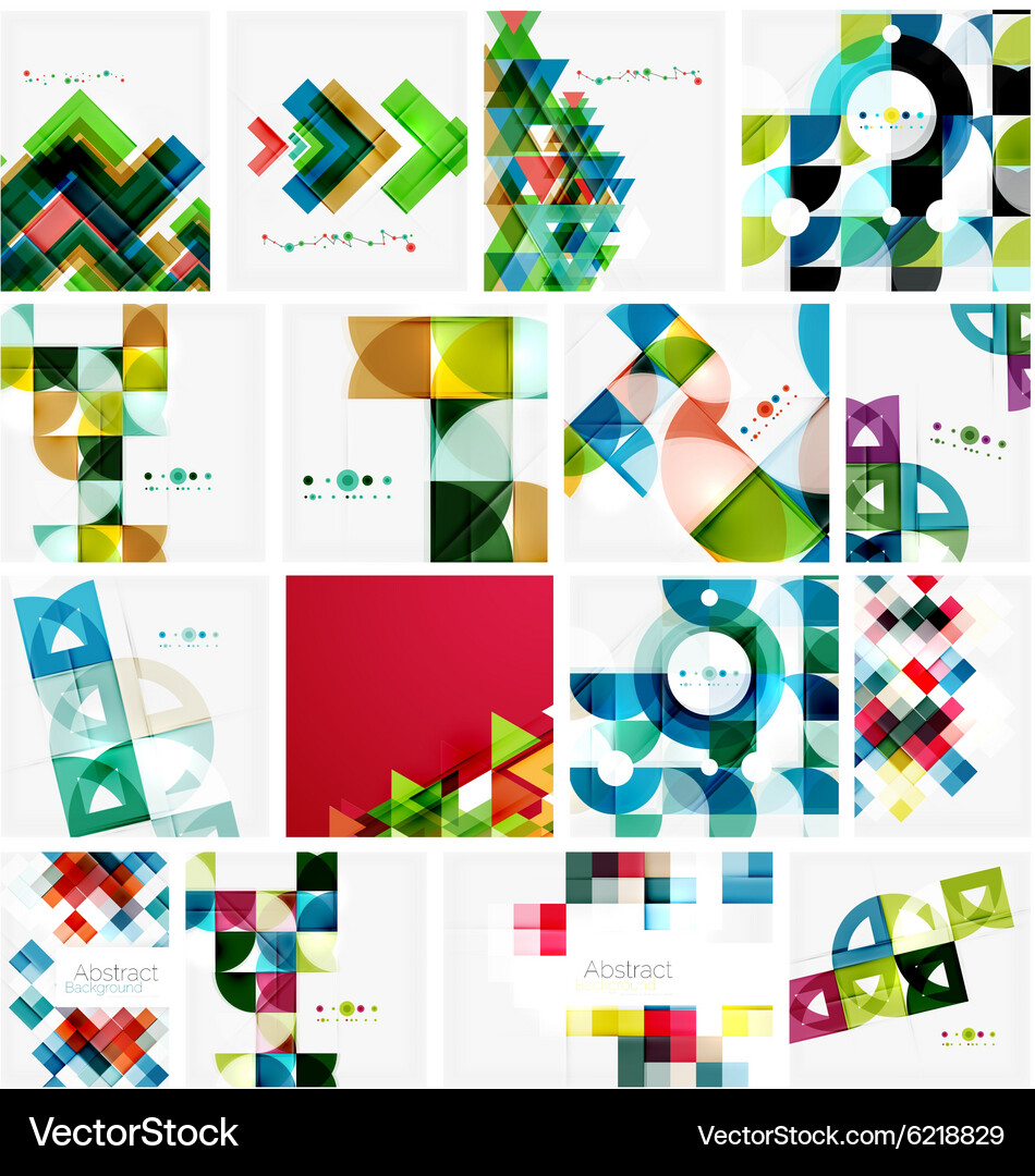 Set of triangle geometric abstract backgrounds Vector Image