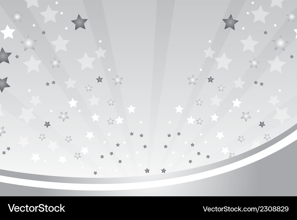 Silver background with stars Royalty Free Vector Image