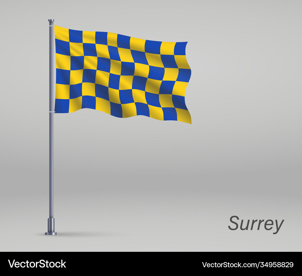 Waving flag surrey - county england Royalty Free Vector