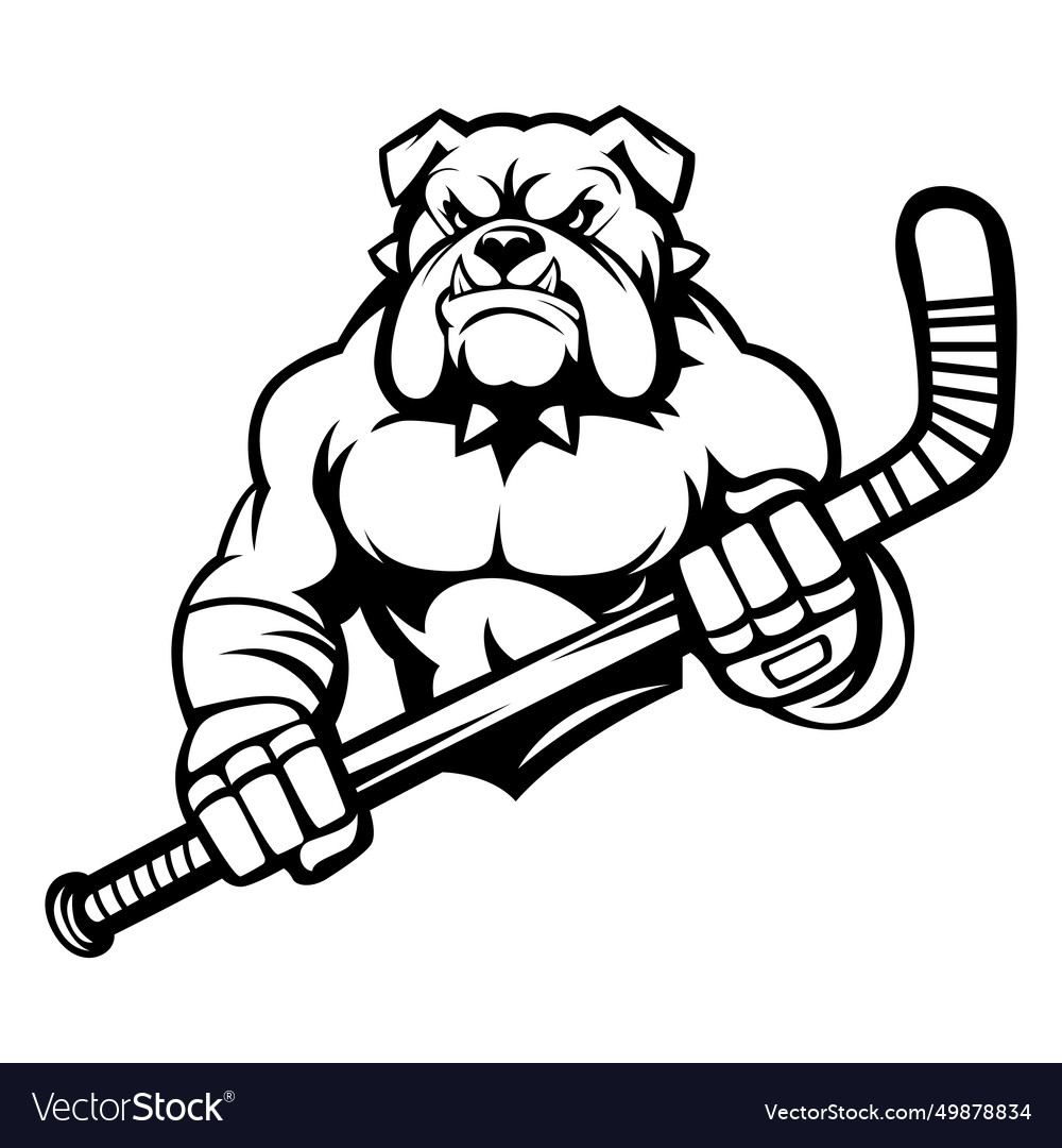 Angry bulldog hockey team logo mascot Royalty Free Vector Angry bulldog hockey team logo mascot Royalty Free Vector
