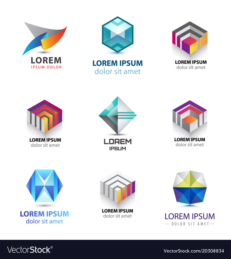 Business icons set abstract logos company Vector Image Business icons set abstract logos company Vector Image
