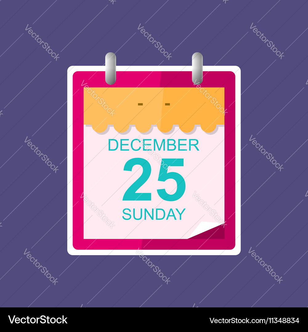 Calendar leaf isolated on purple background Vector Image