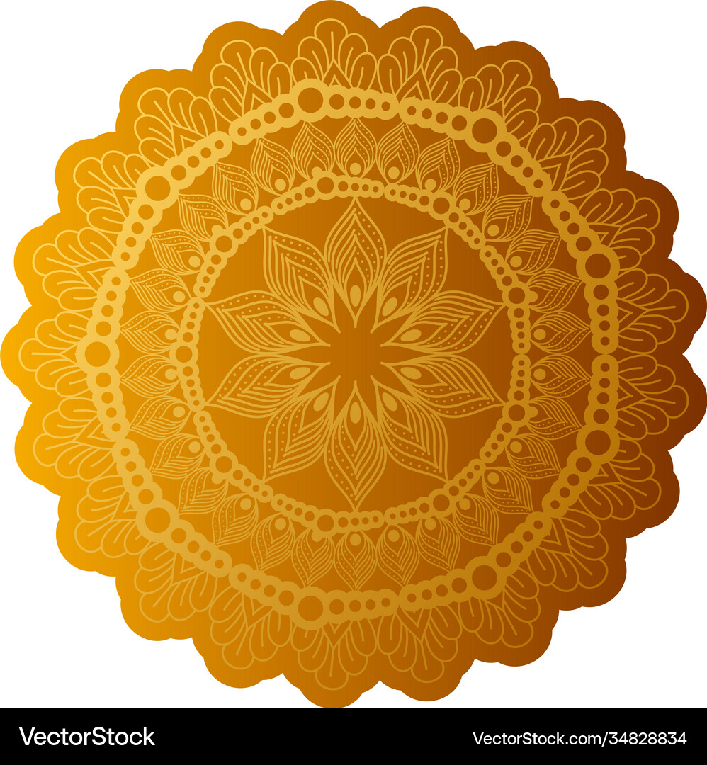 Mandala color orange with a white background Vector Image