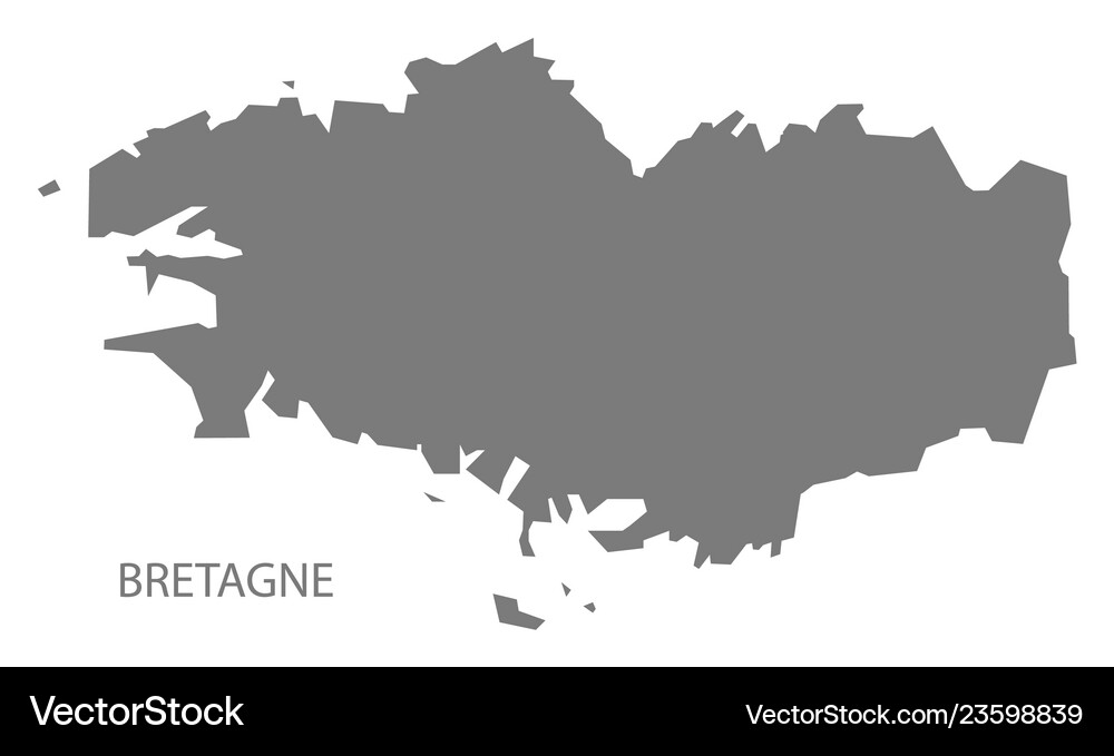 Bretagne france map grey Royalty Free Vector Image