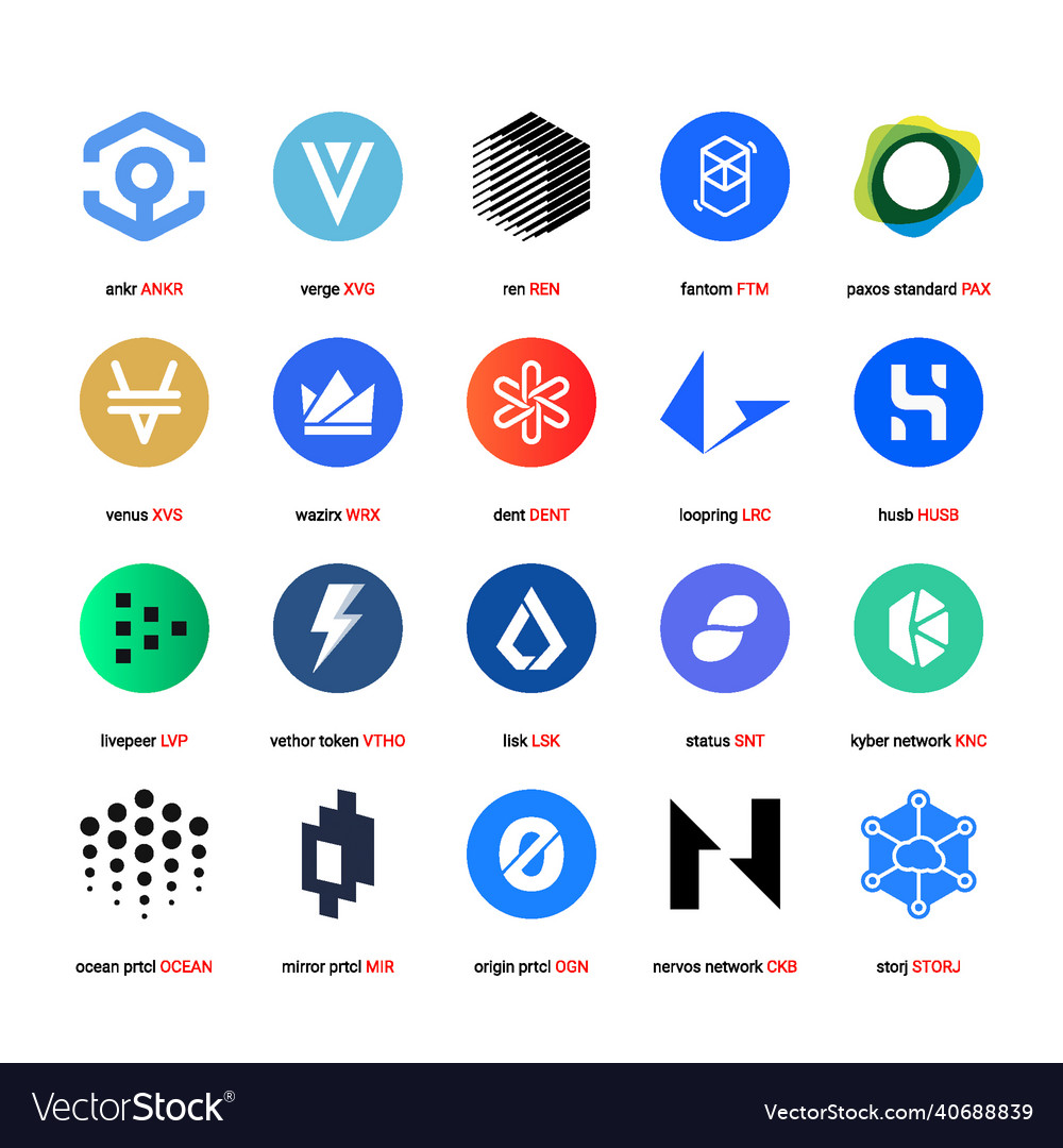 Crypto currency coins digital payment system Vector Image