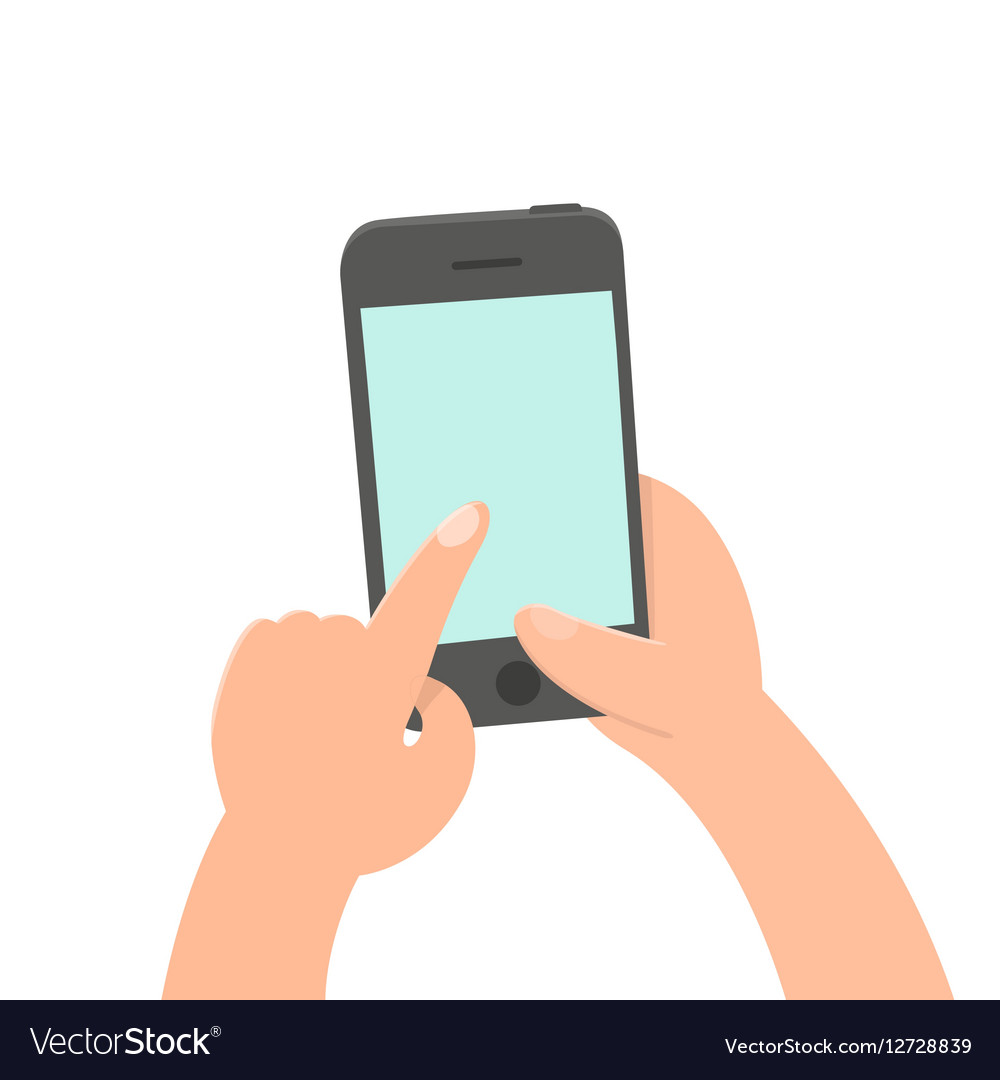 Finger tap on screen smartphone Royalty Free Vector Image Finger tap on screen smartphone Royalty Free Vector Image
