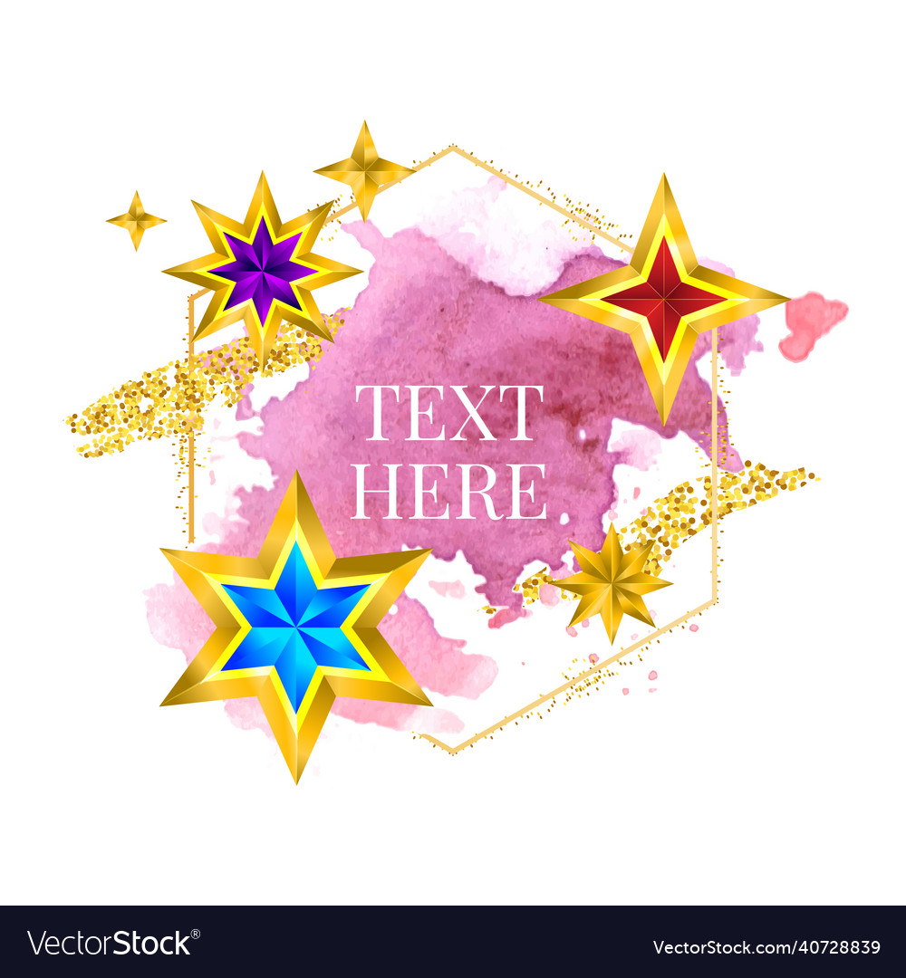 Gold frame paint hand painted brush stroke Vector Image