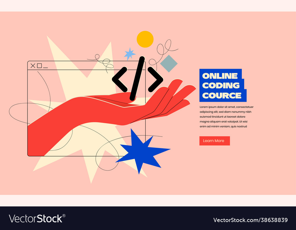 Online programing or coding or mobile app Vector Image