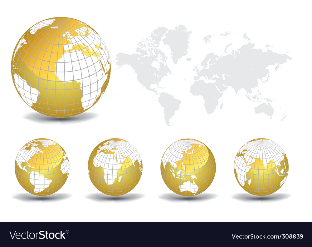 World map set Royalty Free Vector Image - VectorStock
