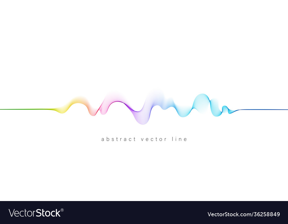Abstract flowing wavy lines colorful dynamic wave Vector Image