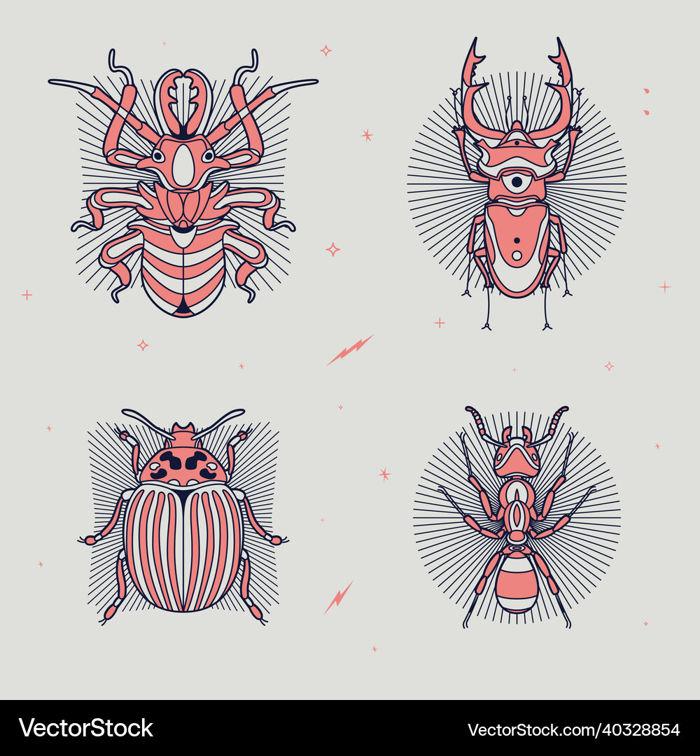 Abstract insects Royalty Free Vector Image - VectorStock
