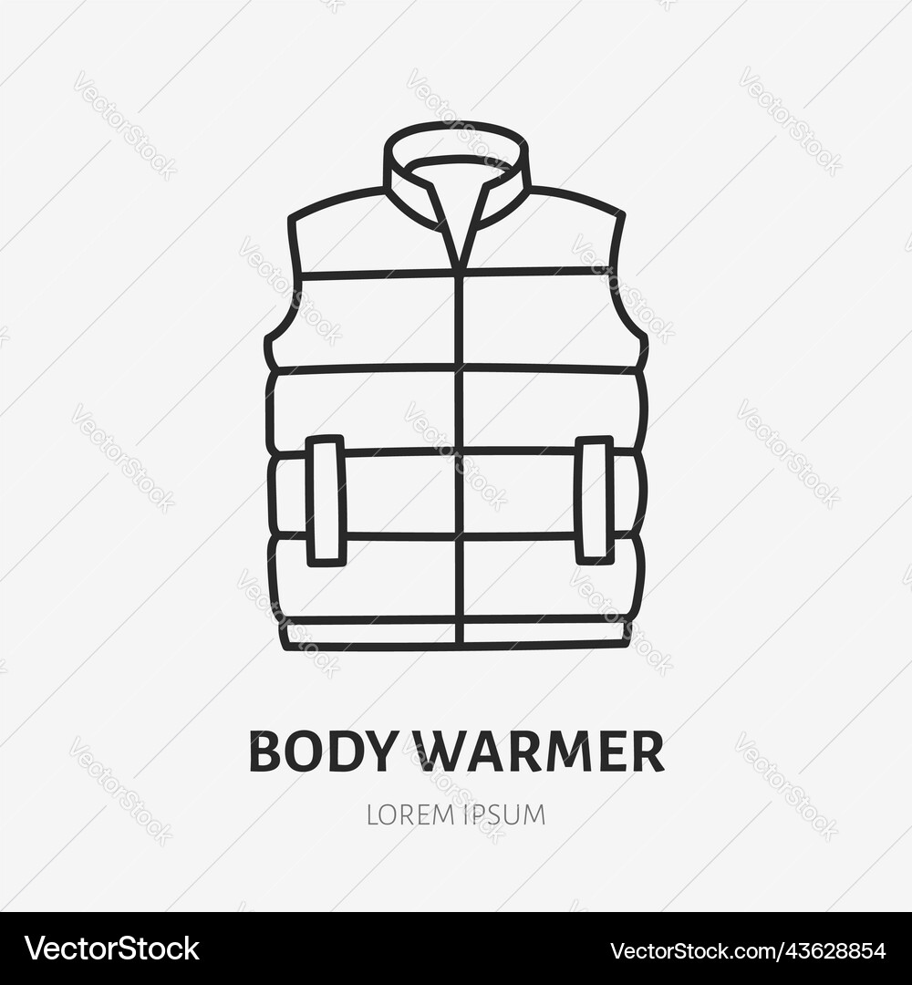 Body warmer doodle line icon thin outline Vector Image