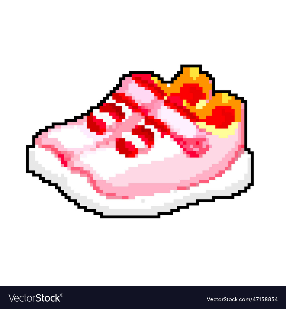 Foot kid shoes game pixel art Royalty Free Vector Image