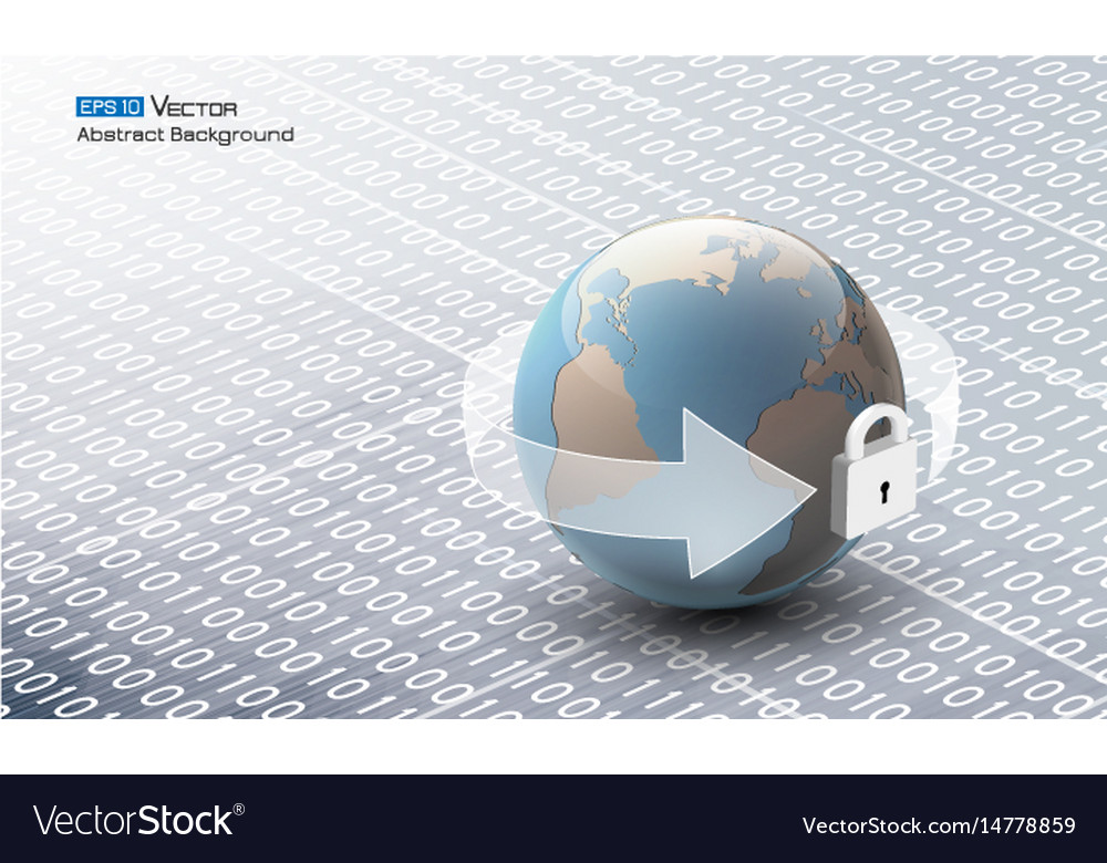 Abstract binary code with globe Royalty Free Vector Image