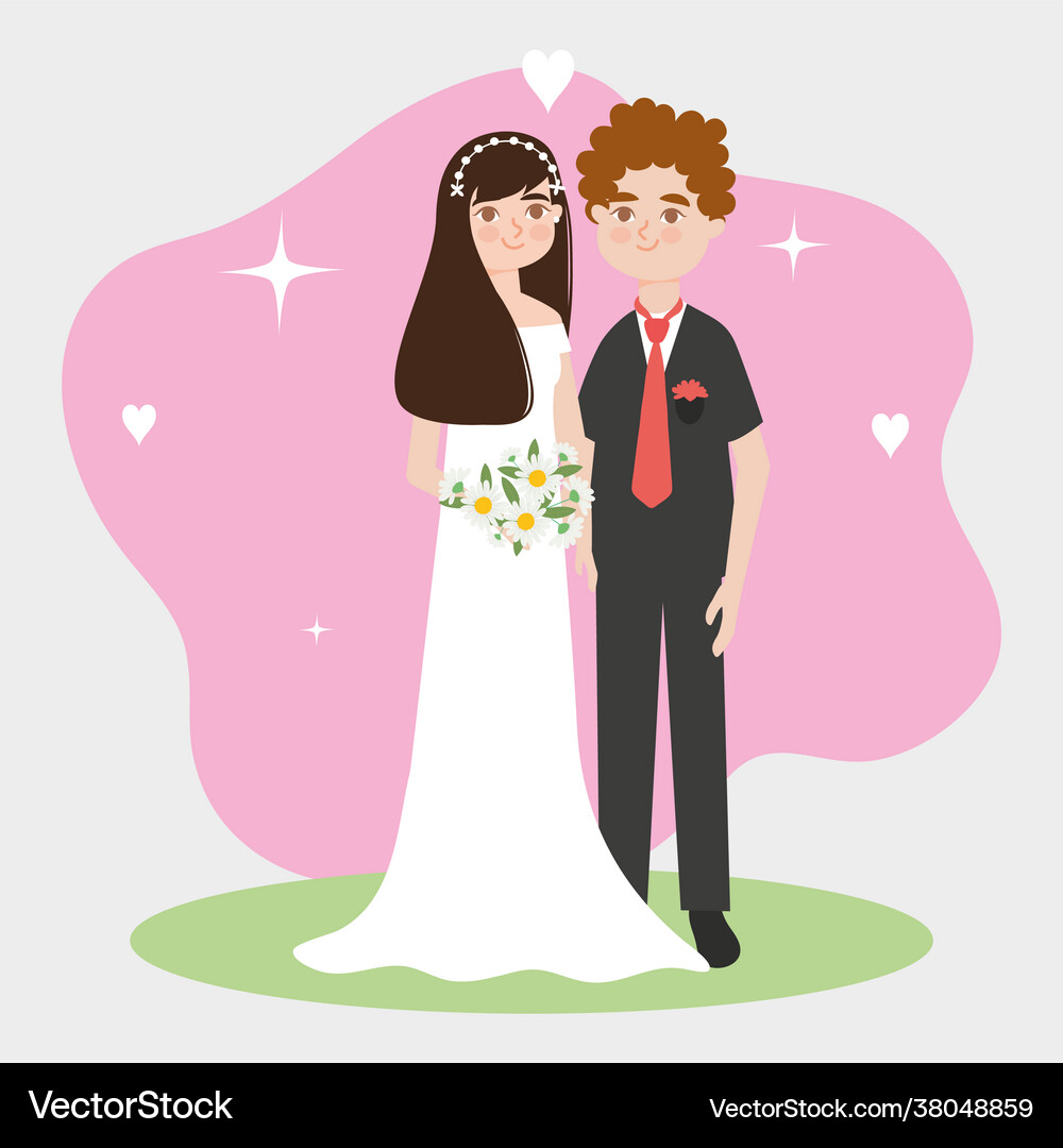 Bride and groom Royalty Free Vector Image - VectorStock