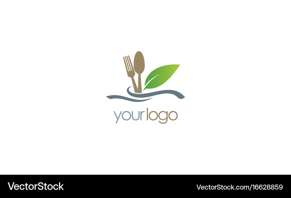 Food spoon organic logo Royalty Free Vector Image