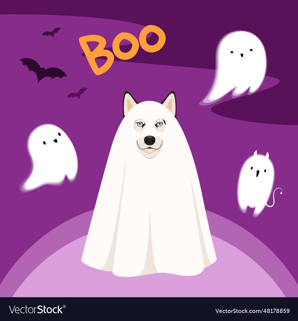 Funny ghost dog Royalty Free Vector Image - VectorStock Funny ghost dog Royalty Free Vector Image - VectorStock