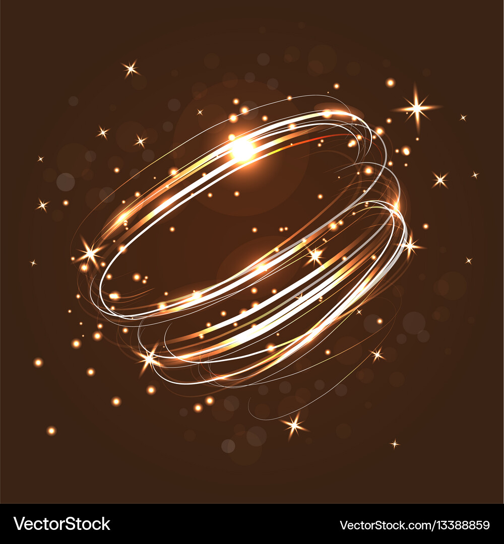 Neon crossed circles light lines effect Royalty Free Vector