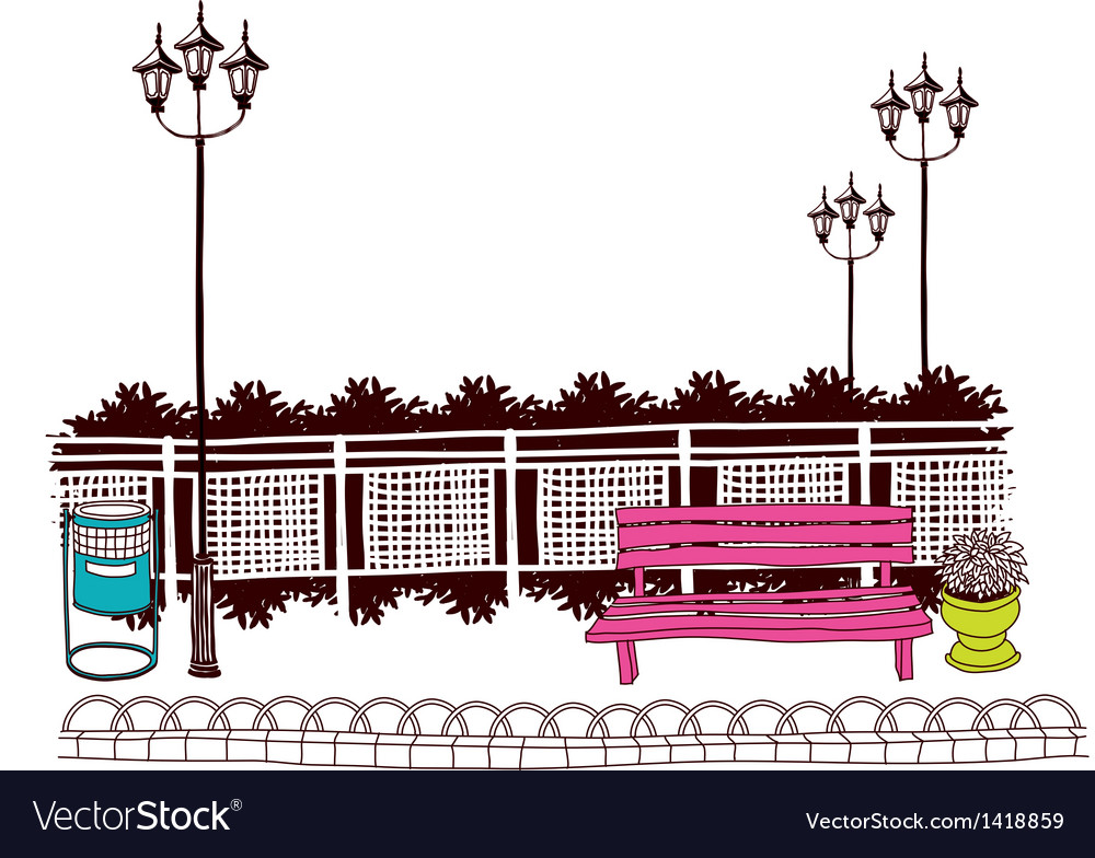 Park landscape background Royalty Free Vector Image