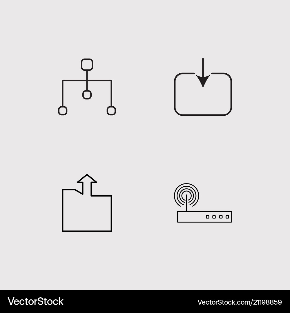 Sosial media simple linear icons set outlined Vector Image