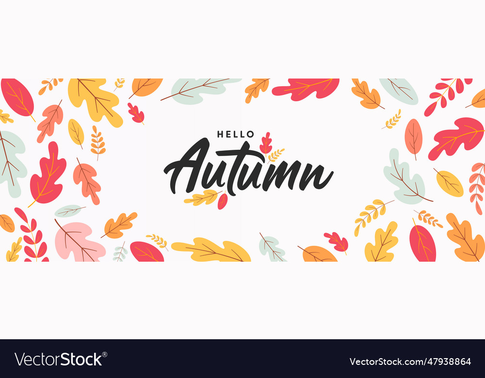 Hello autumn poster or banner Royalty Free Vector Image