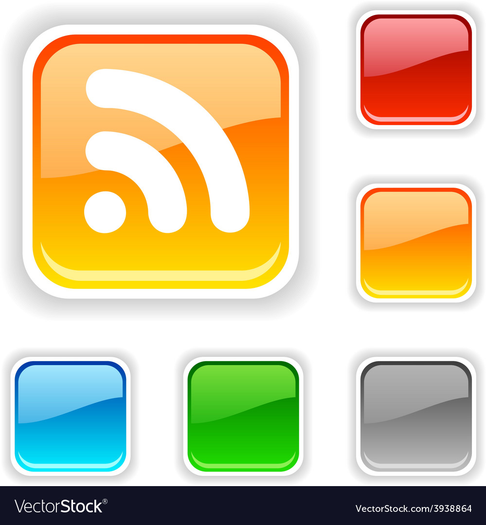 Rss button Royalty Free Vector Image - VectorStock