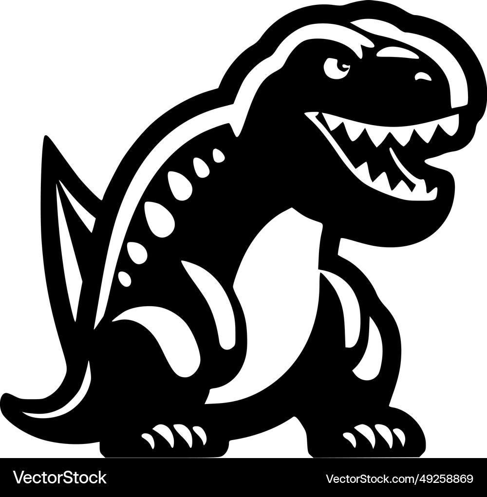 Dinosaur - black and white Royalty Free Vector Image