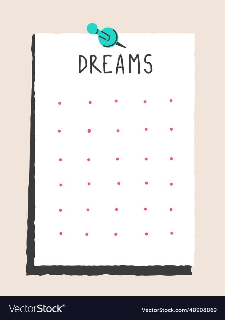 Pinned dot sheet for notes Royalty Free Vector Image