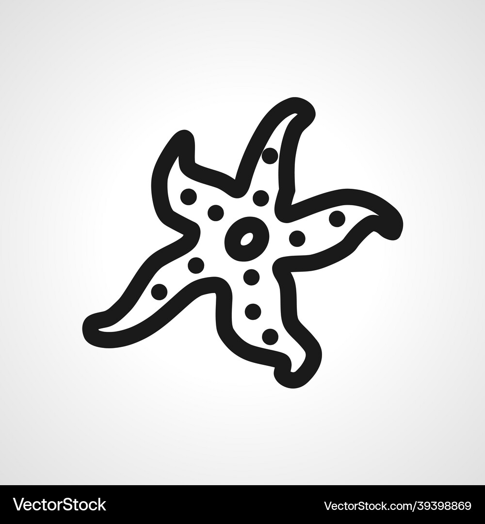 Starfish line icon linear outline icon Royalty Free Vector