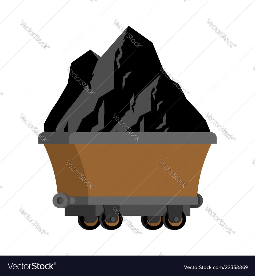 Trolley of coal isolated mining extraction mineral Trolley of coal isolated mining extraction mineral