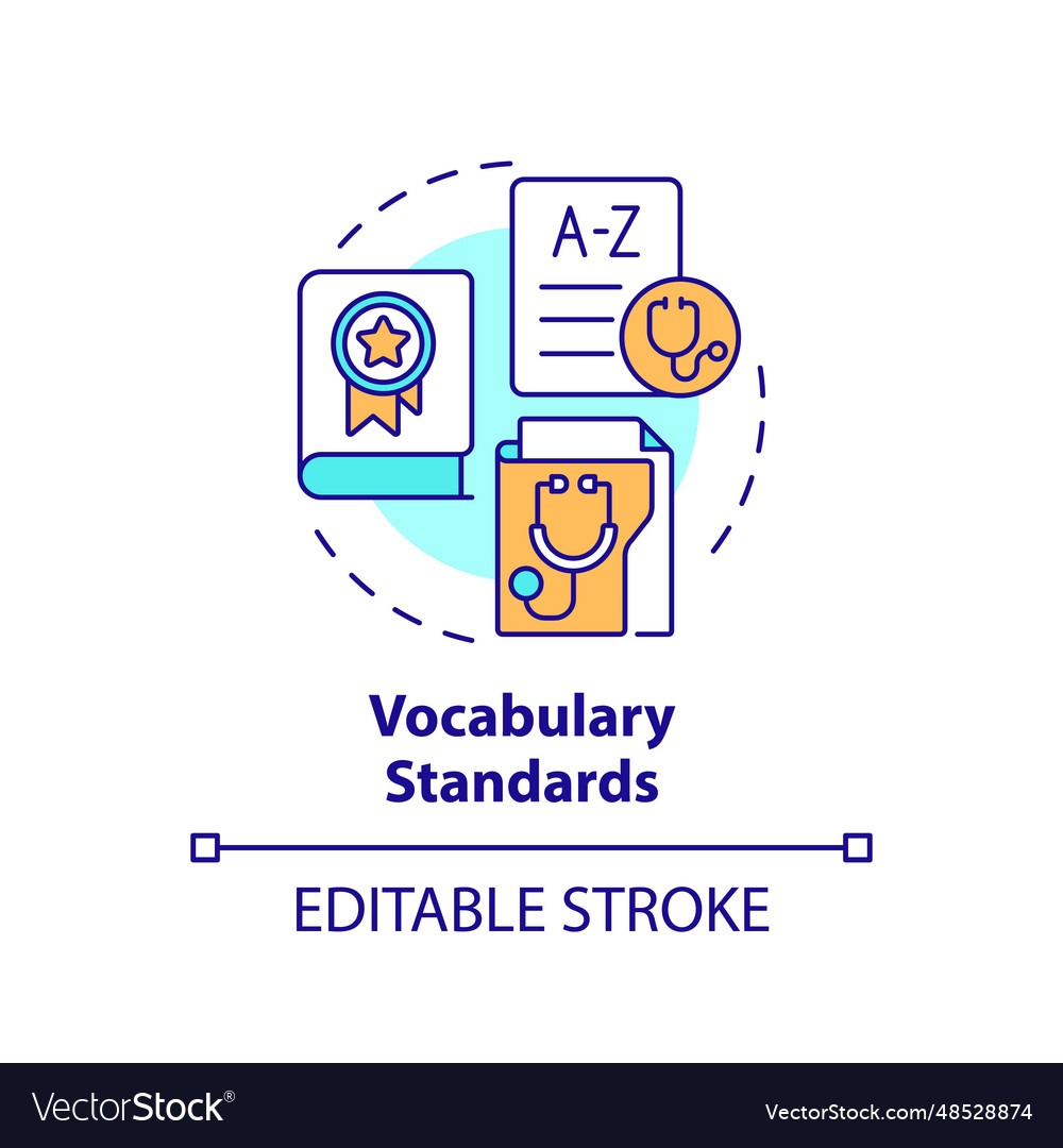 2d Customizable Thin Line Icon Vocabulary Vector Image