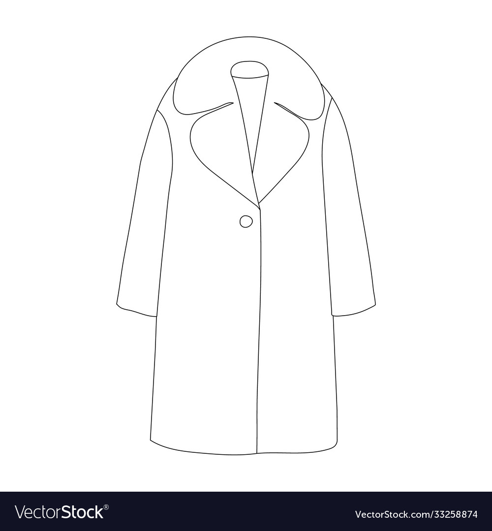 Outerwear Coat Female Sketch Contour Royalty Free Vector