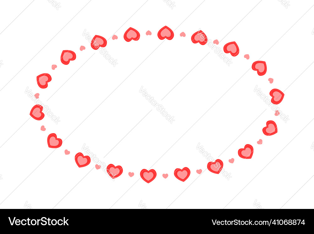 Oval frame with hearts template for valentine day Vector Image