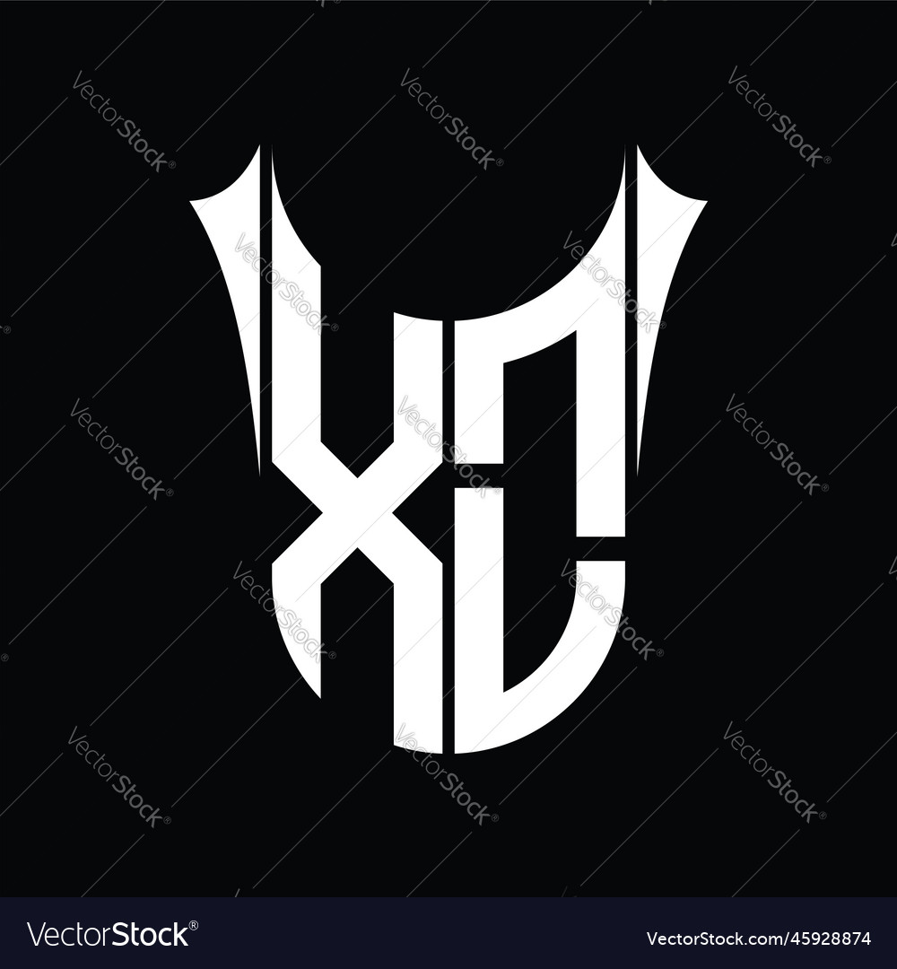 Xo logo monogram shield sharp half round shape Vector Image
