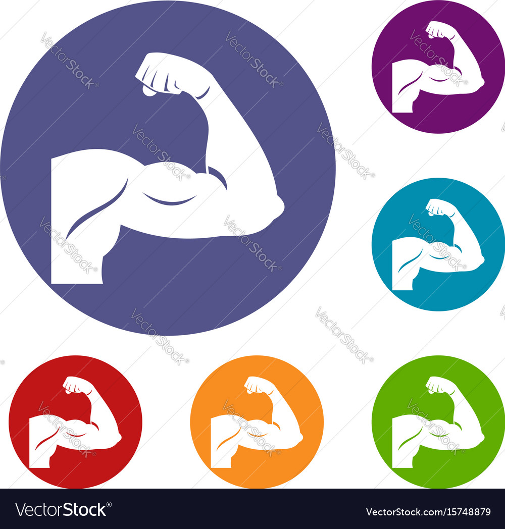 Biceps icons set Royalty Free Vector Image - VectorStock