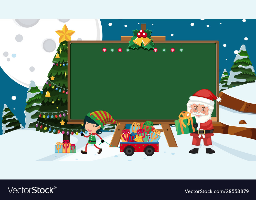 Border template with christmas theme in background